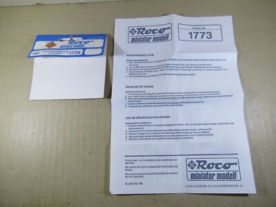 1U Roco 1773 Instructions Original Single for Stickers Trucks Ho | eBay