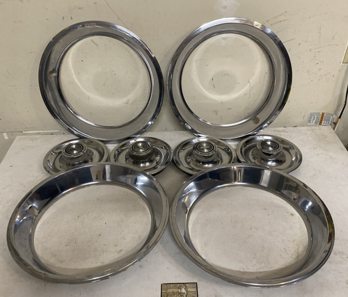 (4) Sets of 1970’s Chevy Rally Wheel Trim Beauty Rings and Center Caps ...