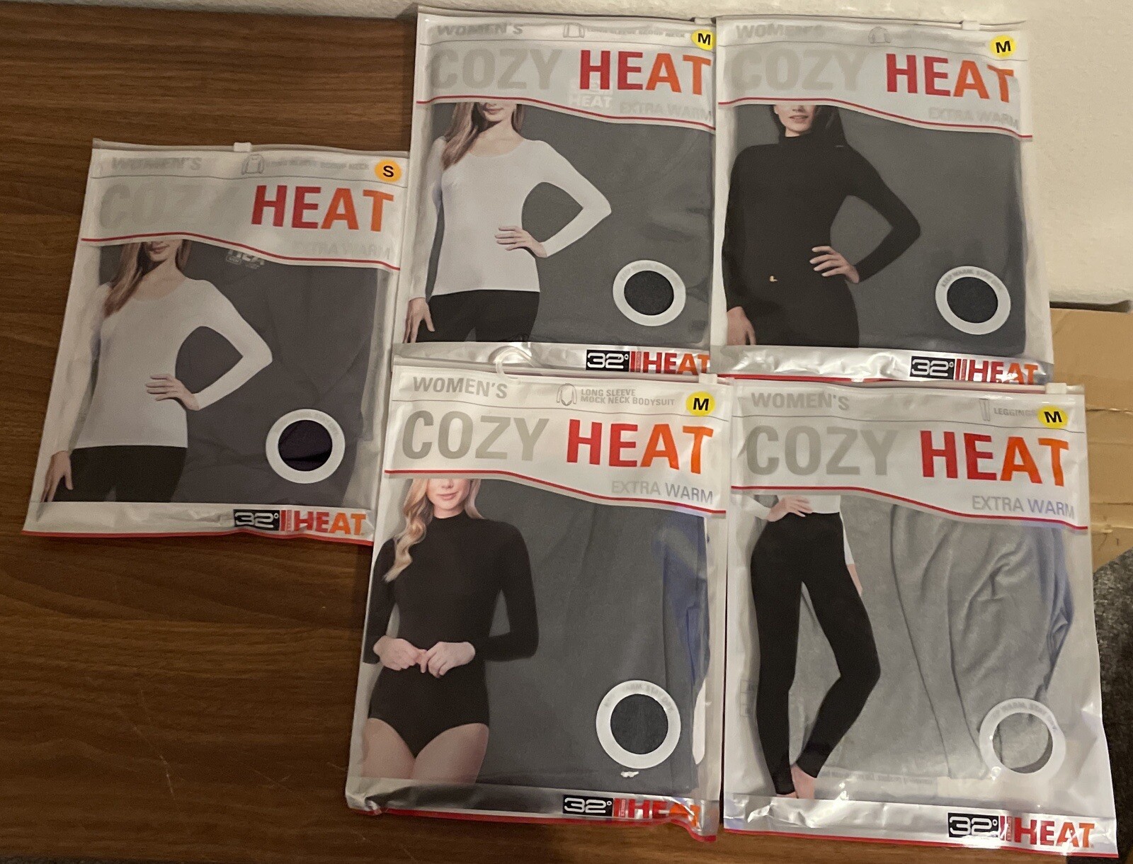 NEW Set Of 5 Womens 32 Degrees Cozy Heat Extra Warm Leggings, Bodysuit, Shirts M | eBay