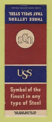 Matchbook Cover - USS United States Steel WEAR TRIMMED SAMPLE | eBay