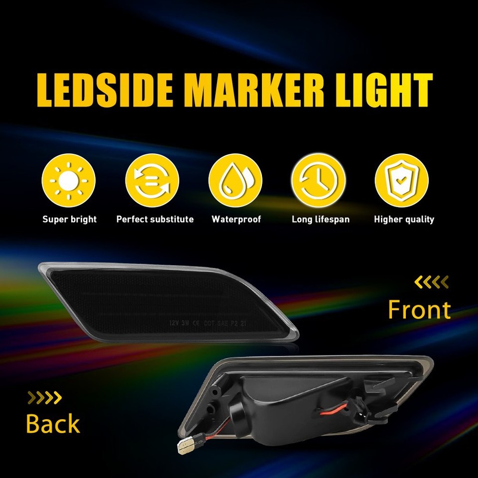 LED Bumper Side Marker Lights For 2012-14 Mercedes Benz W204 C250 C350C ...