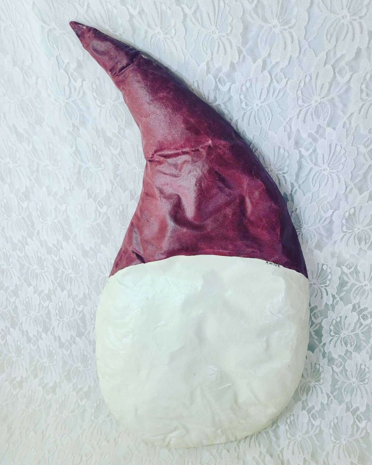 Vintage Christmas Hand Painted Oil Cloth Santa Claus Décor 21"x9 ...