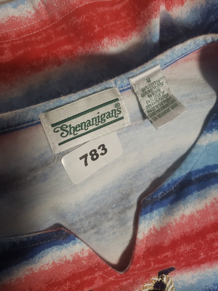 Shenanigans Women Patriotic Stripe Tank Blouse Multicolor Pullover Top ...