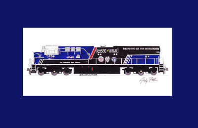 CSX ES44ACH Spirit of Law Enforcement 11"x17" Matted Print Andy ...