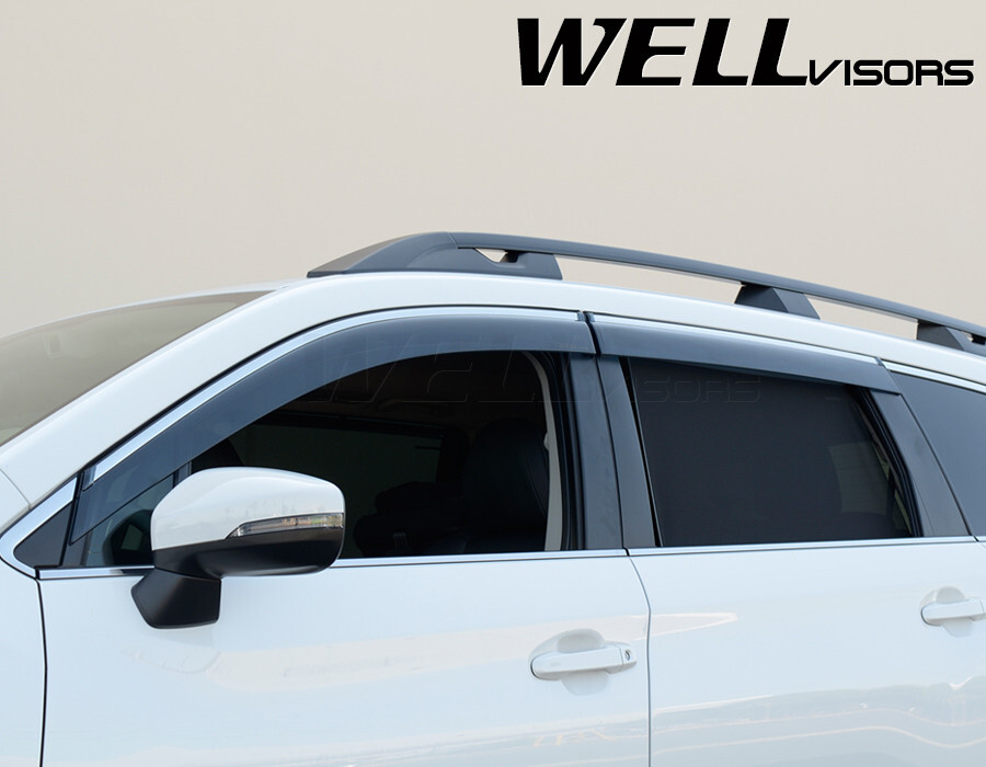 WELLvisors For Subaru Ascent 19-24 Window Visor Chrome Trim Rain Guard ...