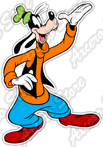 Goofy Cartoon Funny Animal Dog Wolf Car Bumper Vinyl Sticker Decal 4"X5 ...