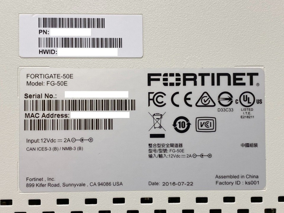 Fortinet Fortigate-50E FG-50E Network Security Firewall Initialized ...