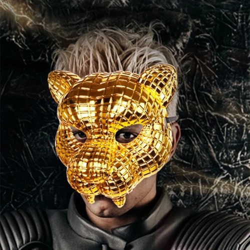 Halloween Golden Leopard Mask Adult Party Props Mask VIP Guest Costume ...