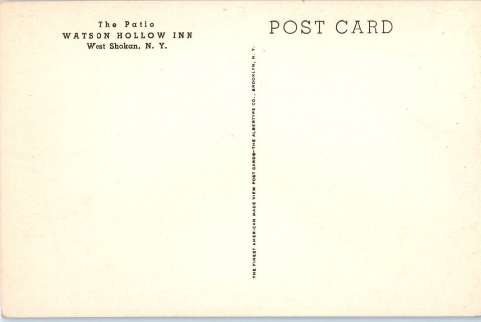 Vintage Postcard 1907-1915 Watson Hollow Inn, Patio, West Shokan, New York (NY) | eBay