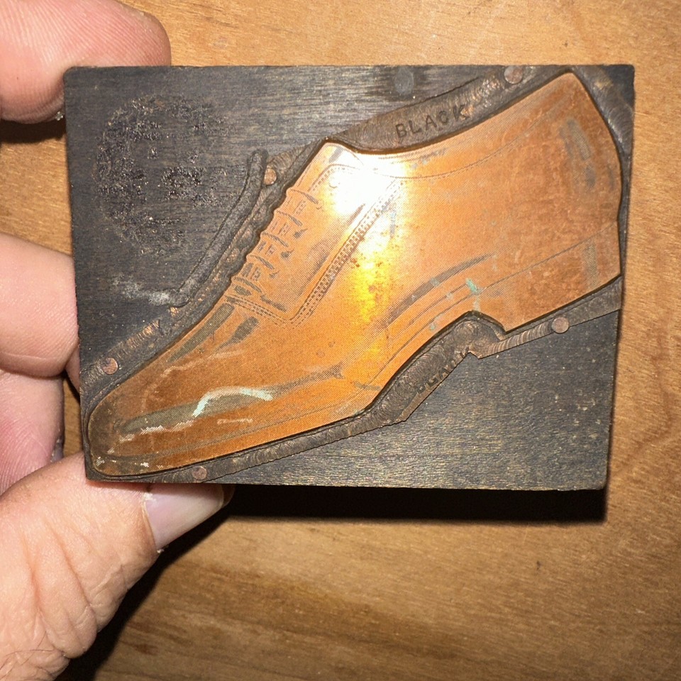 Printing Block “ Men’s Dress Shoe “ Copper Face Type Cut | eBay