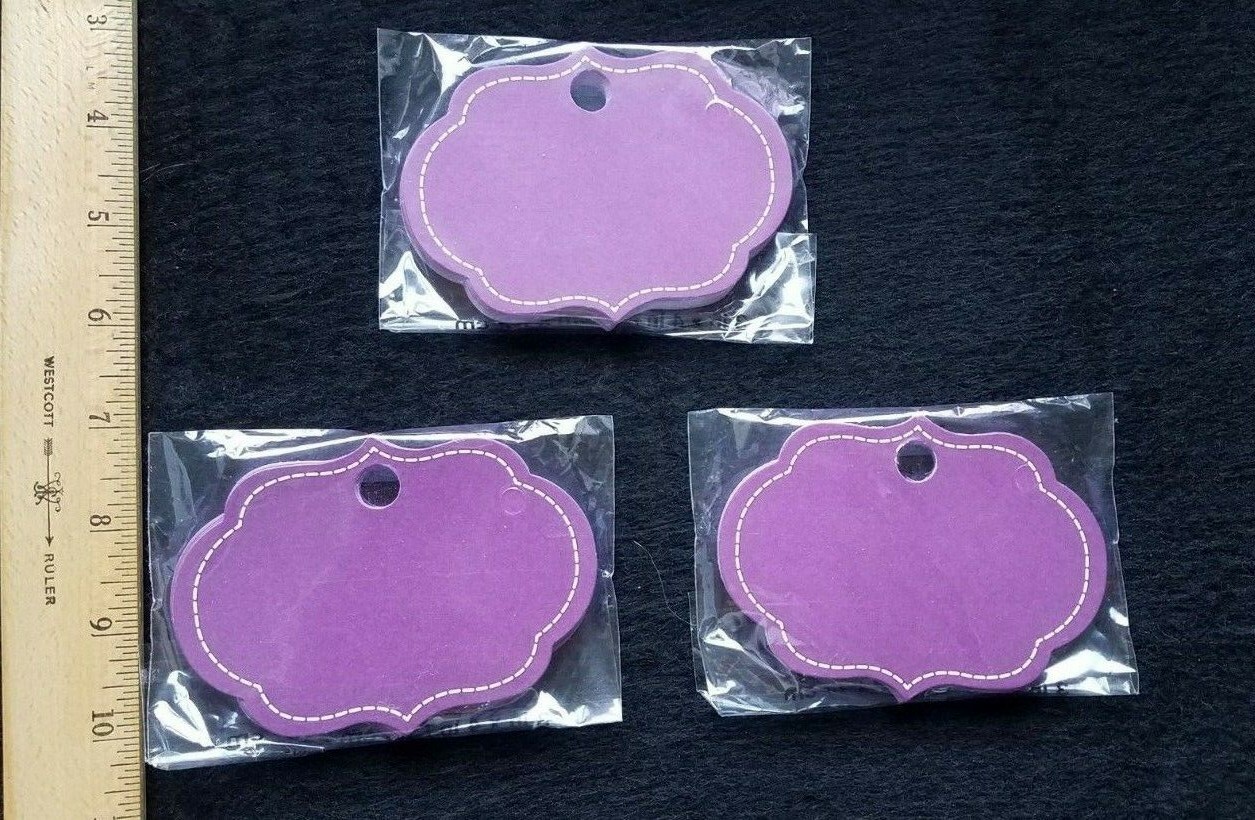 72 Purple Blank Paper Hang Tag Wedding Label Party Favor Price Cards ...
