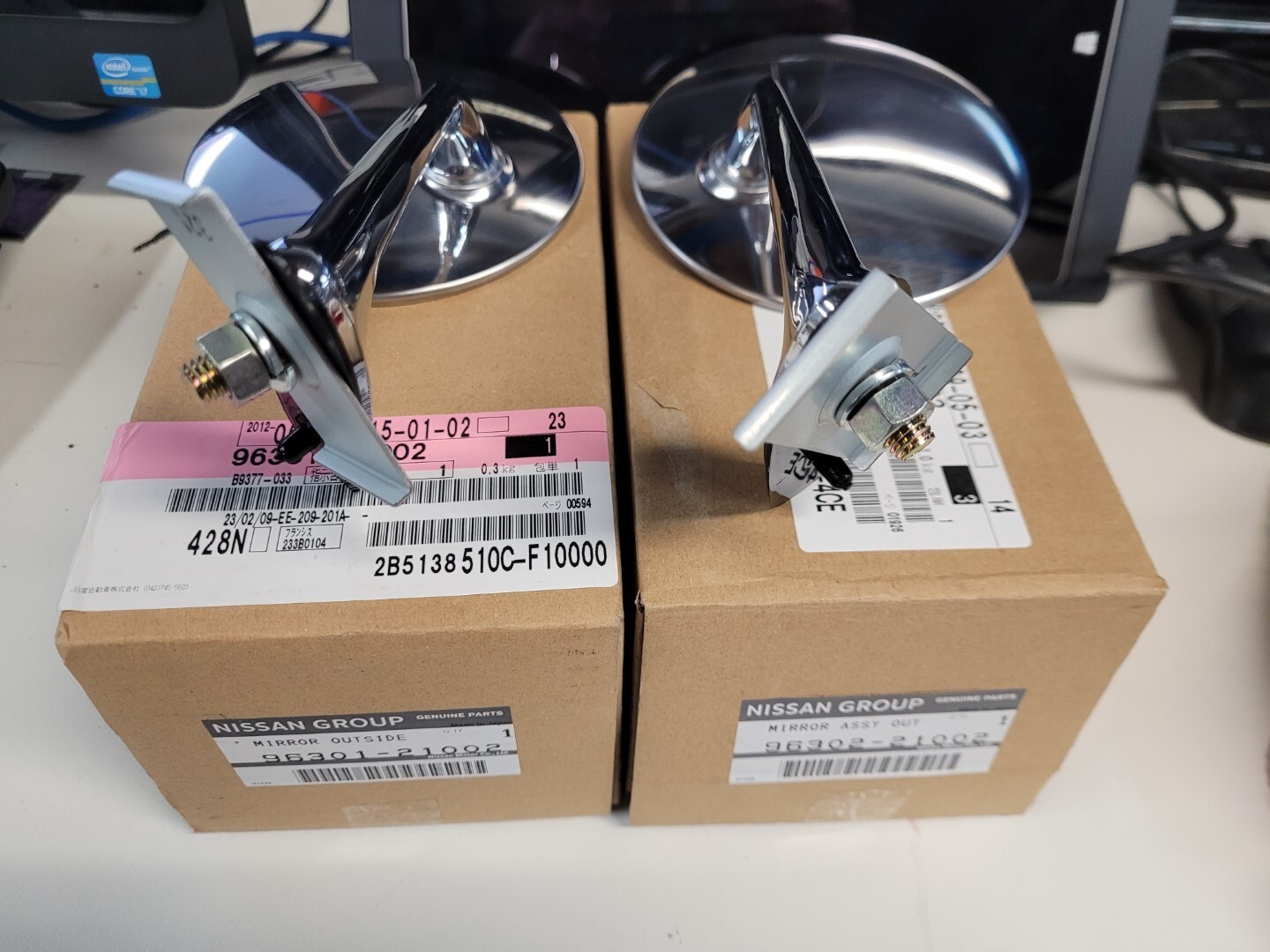 BRAND NEW genuine OEM DATSUN chrome fender mirrors NISSAN ROADSTER 240z ...