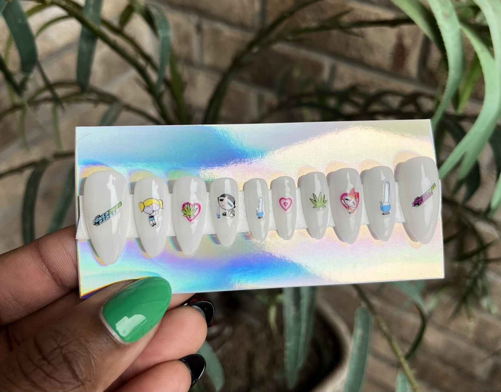 Powerpuff Girls, 420, Press On Nails, Press On Nails Almond , Size S: 2 ...