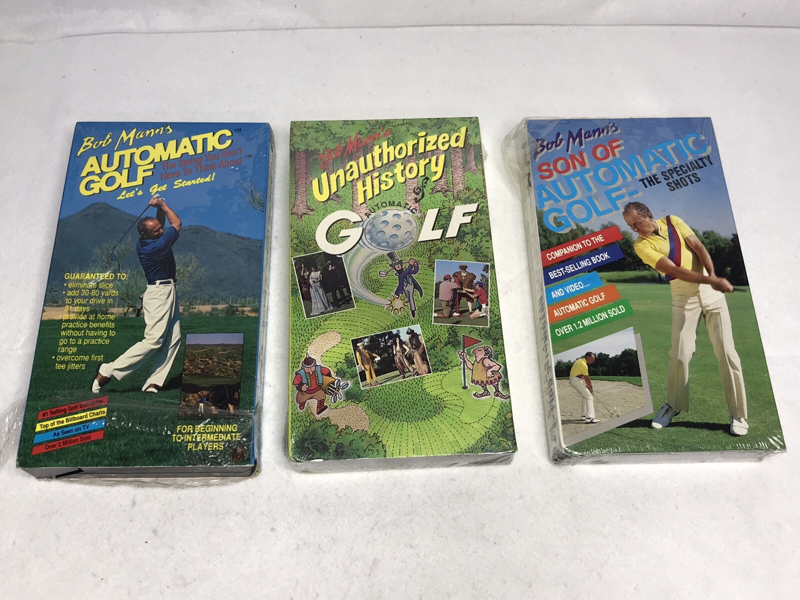 Lot of 3: 1980-90's Used Bob Mann's "Automatic Golf" Instructional VHS ...