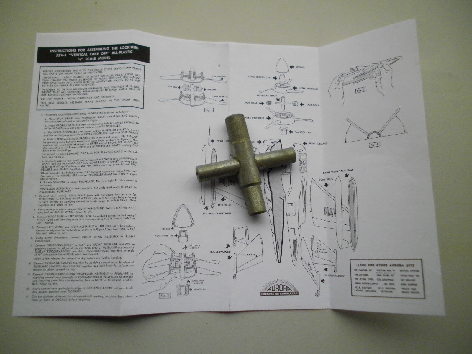 AURORA 1956 LOCKHEED XFV-1 VERTICAL TAKE OFF Pogo Model Kit ...