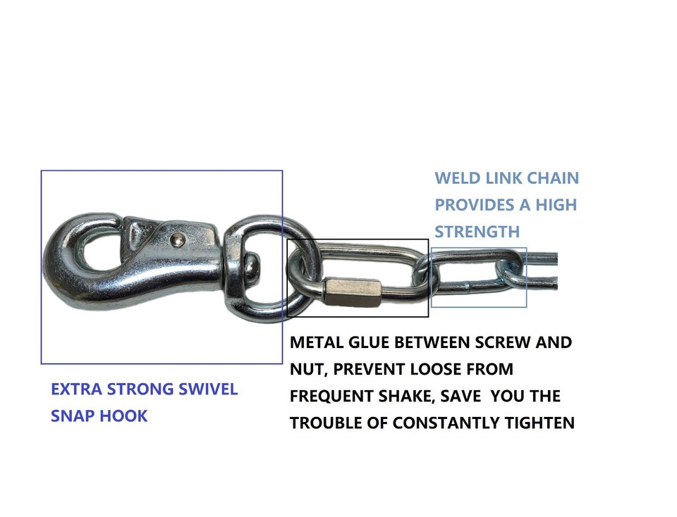 Heavy Duty Dog Runner Chain, Dog Tie Out, for Medium to Large Dogs | eBay