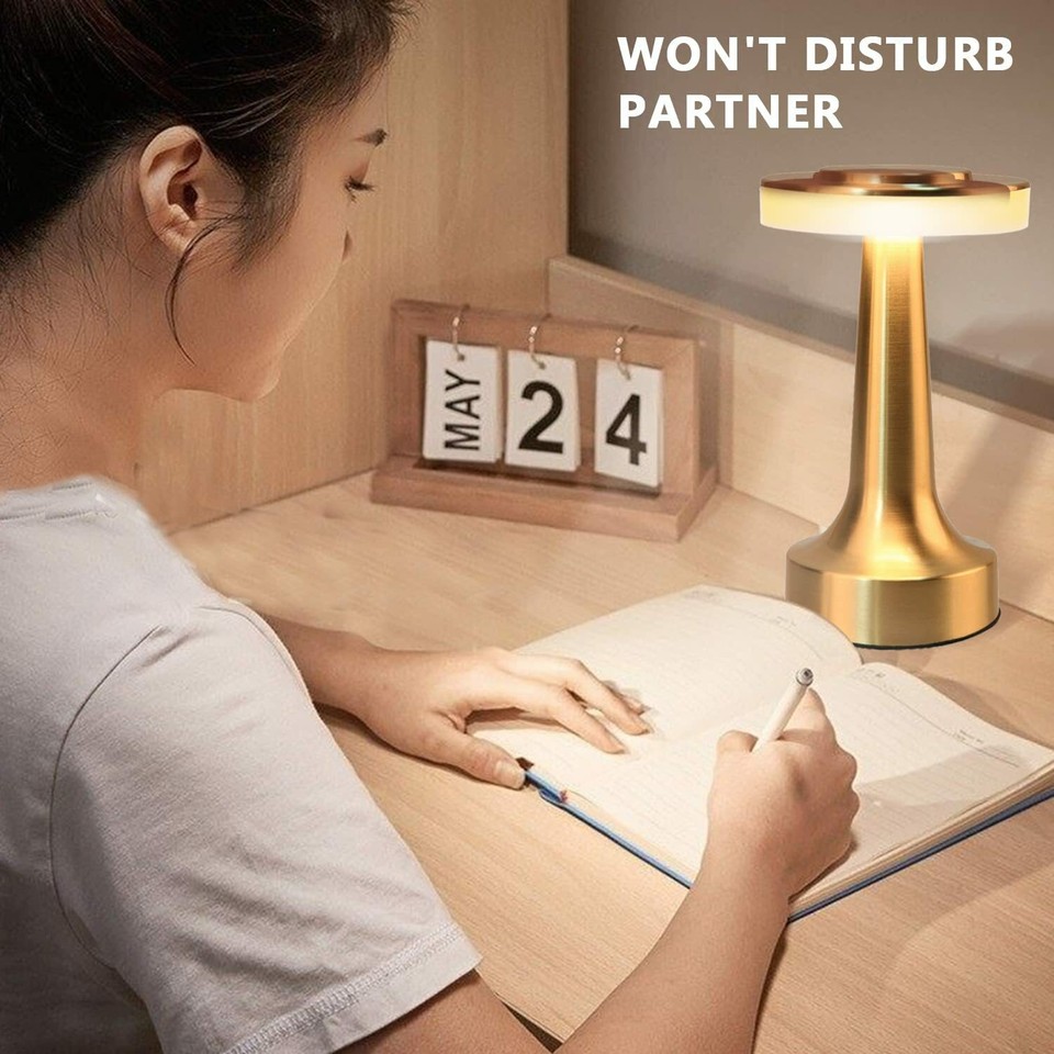 Portable LED Table Lamp with Touch Sensor 3 Color Stepless Dimmable ...
