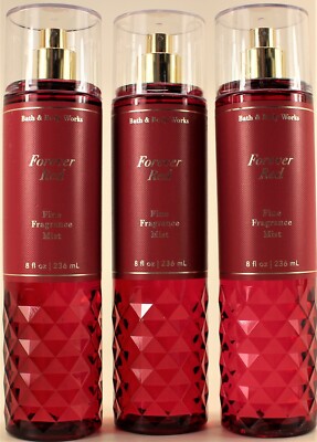 QTY 3 - Bath & Body Works FOREVER RED Fine Fragrance Body Mist Spray 8 ...