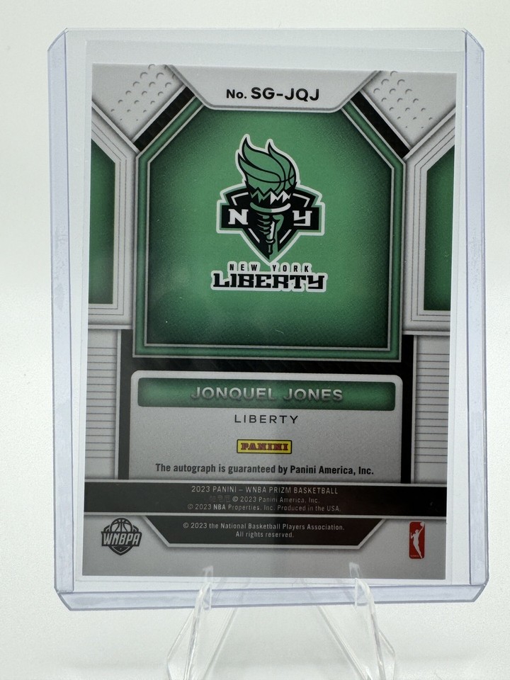 JONQUEL JONES AUTO 2023 PANINI PRIZM WNBA #SG-JQJ SIGNATURES AUTOGRAPH ...