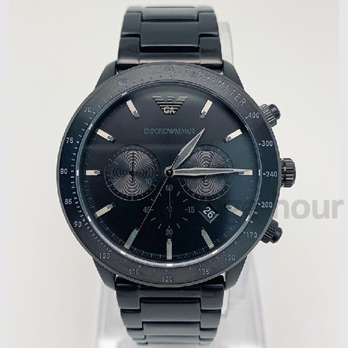 EMPORIO ARMANI Men's Watch AR11242 Mario Black Stainless Steel ...