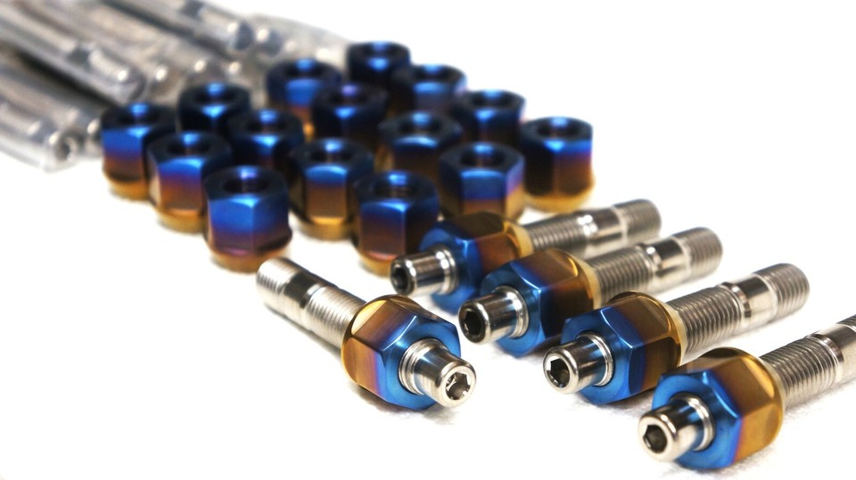 20 pcs set Titanium Wheel Stud Conversion Kit M14x1.25 14x1.5 65mm BMW ...