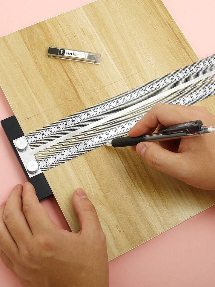 T‑Type Ruler 300mm Stainless Steel Scribing Rulers High Precision ...