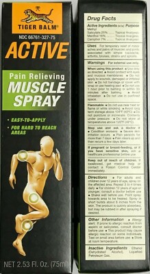 1/3/5/12 Pcs Tiger Balm Active Muscle Spray Pain Relieving 2.53 Oz/ 75 ...
