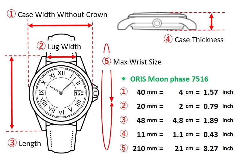 [Near MINT] Oris Artelier Complication Moon phase 7516 Day Date AT Men ...