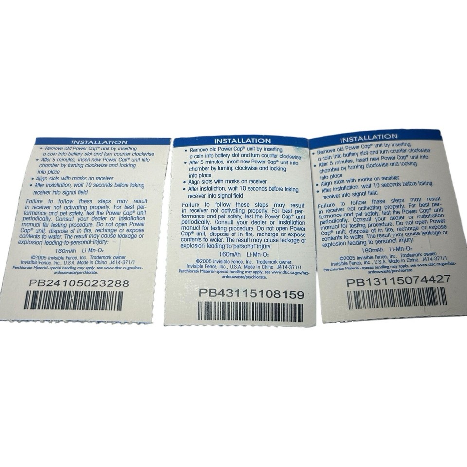 Invisible Fence OEM 3 Pack Power Cap Receiver Dog Collar Battery R21 ...
