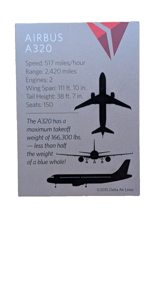 Delta Air Lines Holographic Trading Card #37 – Airbus A320 – 2015 ...