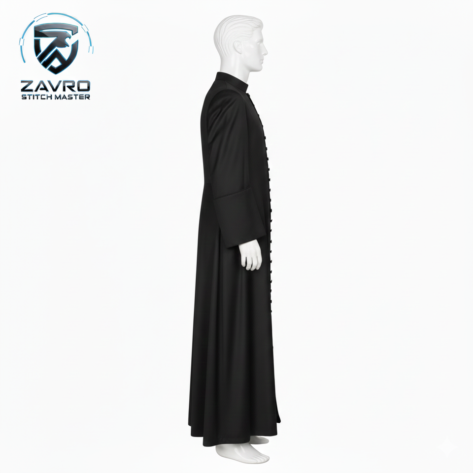 Custom Black Roman Cassock Soutane Noire Clergy Priest Robe Catholic ...