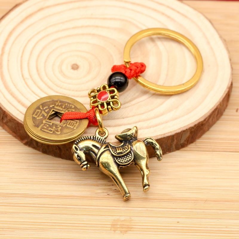 1 X Chinese Zodiac Horse Lucky Pendant Keychain For Women And Men Bags ...