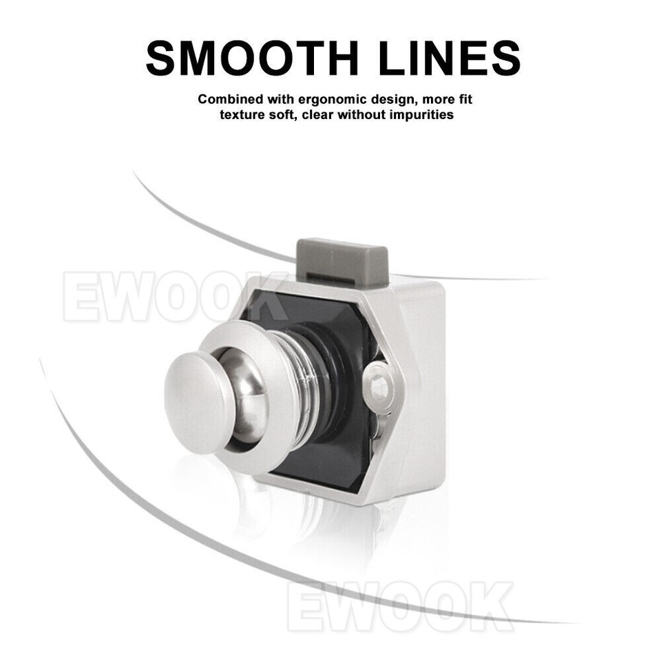 20x Push Button Drawer Cupboard Door Catch Lock Caravan Van Cabinet ...