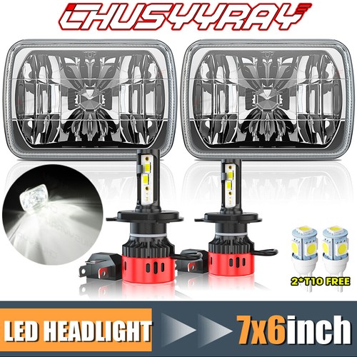 For Peterbilt 379 2x Square 5X7 / 7x6 inch LED Headlight lamp Hi-Low ...