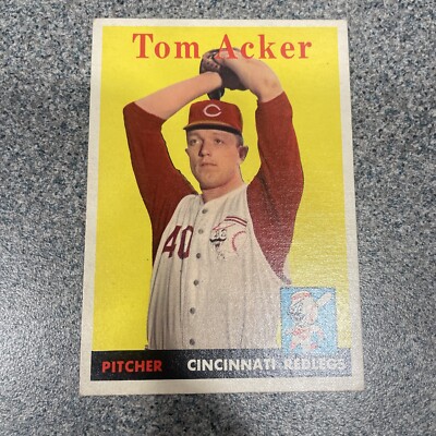 TOM ACKER 1958 Topps #149 Baseball Card Cincinnati Reds VG/EX | eBay