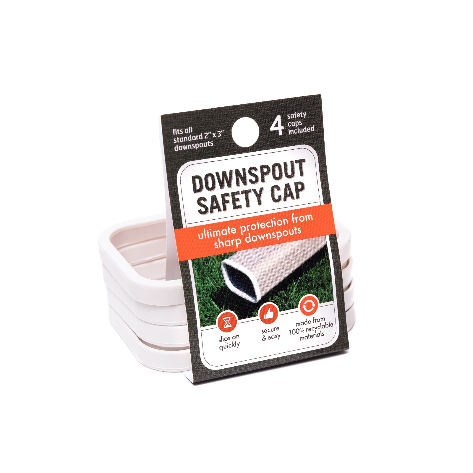 Downspout Safety Cap | 2" x 3" Size Caps | 4 Pack | White | eBay