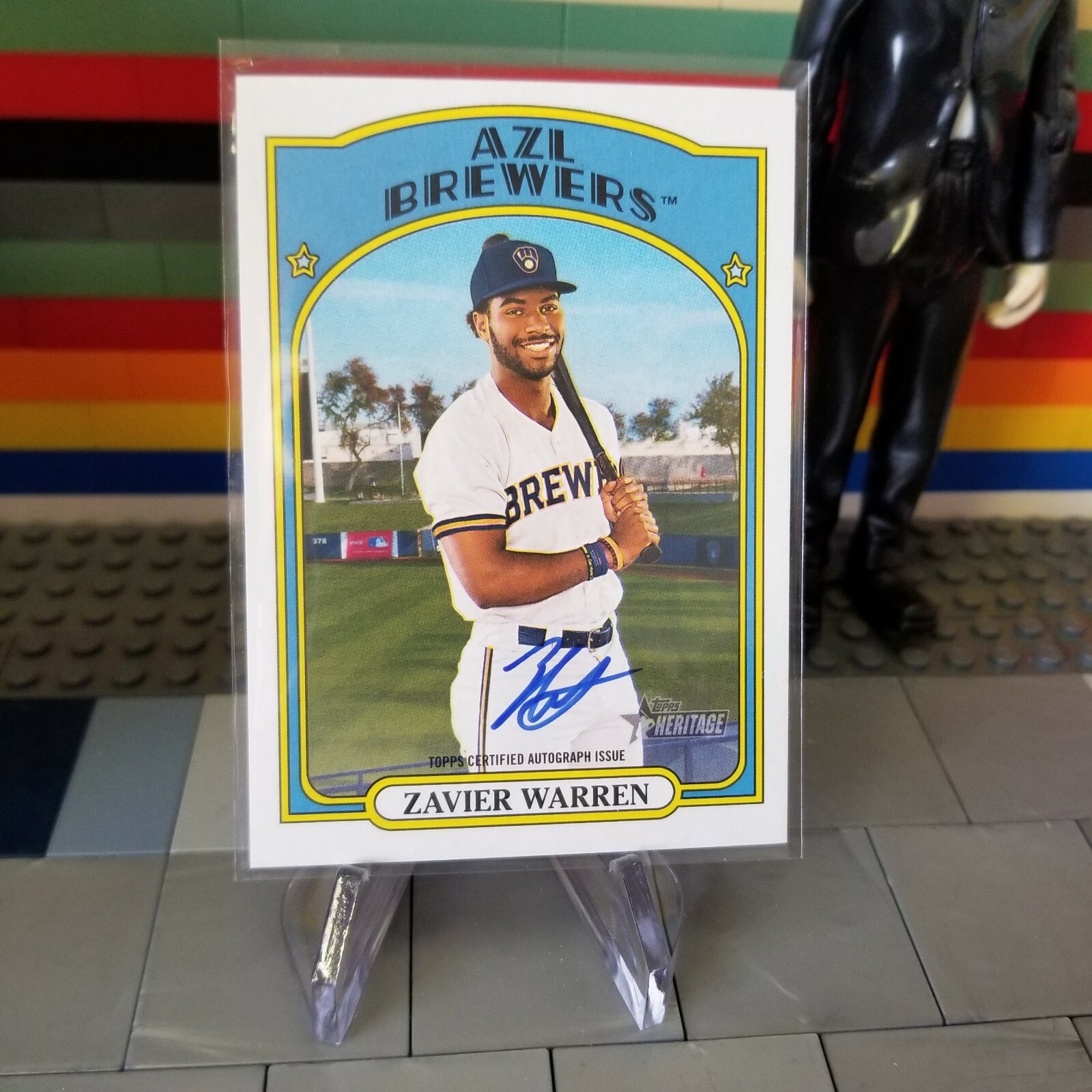 ZAVIER WARREN 2021 TOPPS HERITAGE MINOR LEAGUE ON CARD AUTO BREWERS ...