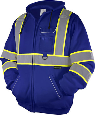 Safety Hoodie Jacket, High Vis Reflective Safety Fleece Hoodie, PPE ...