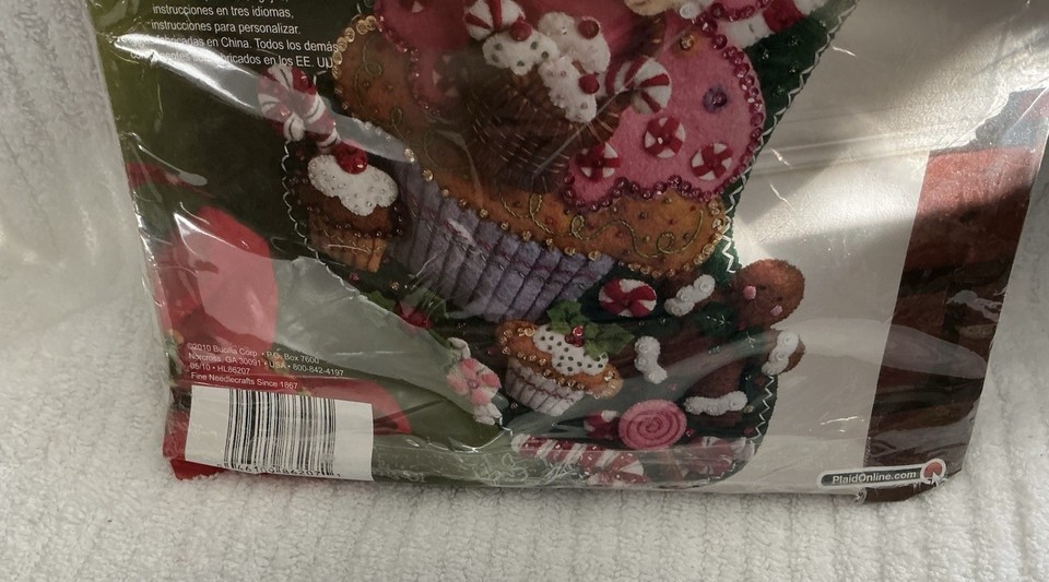 2010 Bucilla Cupcake Angle 18" Felt Stocking Kit #86207 IN OPEN PACKAGE ...