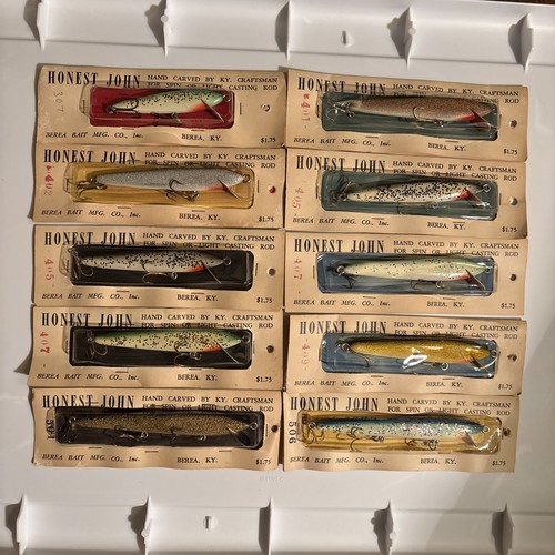 (10) Vintage Honest John Wooden Handmade Crankbait Lures Berea Mfg Co ...