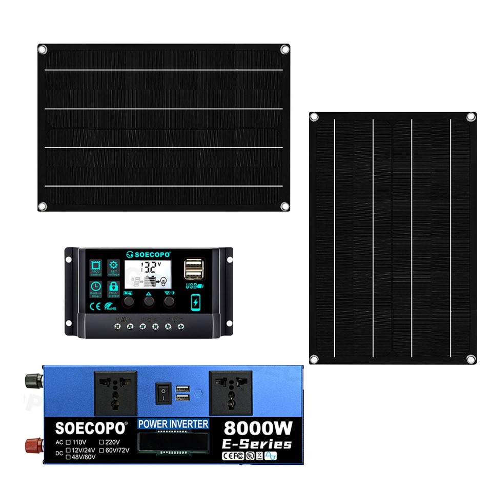 8000W Solar Generator Kit + 2 Rugged Solar Panels + 100A Controller | eBay
