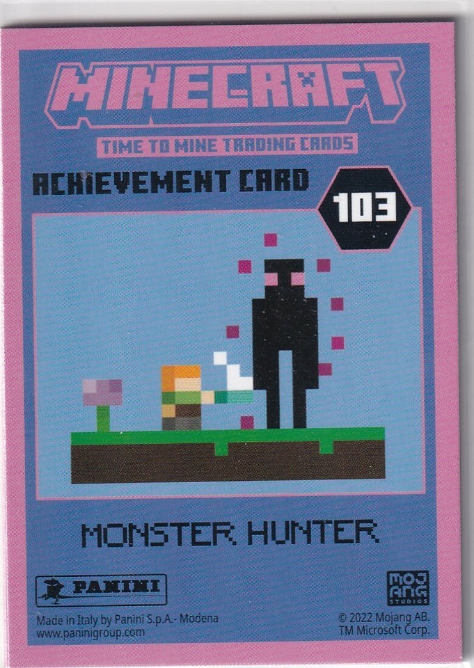 Panini Minecraft Time To Mina Trading Tarjetas Tarjeta Núm 103 Monster ...