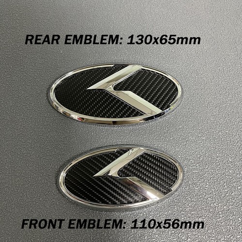 2x Carbon Fiber Black Front Hood Trunk Emblem K Badge For FORTE RIO ...