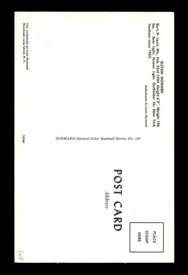 1953-55 Dormand Set-Break #139 Elston Howard EX-EXMINT (marked ...
