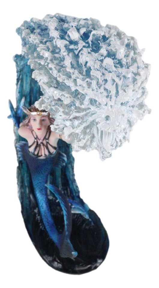 Fantasy Water Elemental Sea Mermaid Sorceress Riding Ocean Waves ...