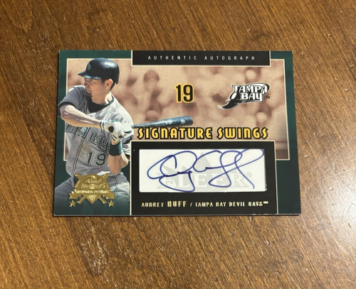 Aubrey Huff 2005 Fleer National Pastime Signature Swings Gold Auto Rays ...
