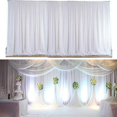 10/20FT Extra Large White Silk Backdrop Curtain Photo Drape Weddings ...