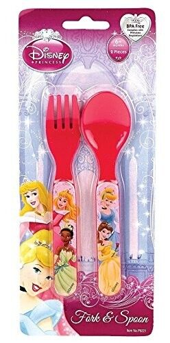 Disney Baby Princess Fork & Spoon Set Flatware Pink Girl Gift | eBay