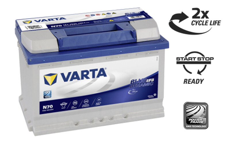 Batería De Auto VARTA N70 START&STOP EFB 70AH 760A 278x175x190 ...