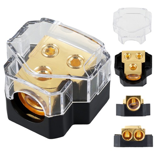 2 Way Power Distribution Block Copper Car Audio Power Wire Splitter For ...